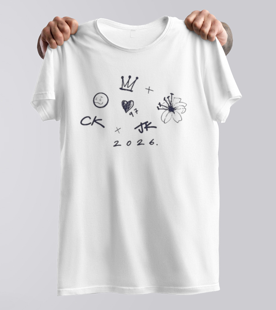 CK Heart JK 2026 Crown Flower Smiley T-Shirt