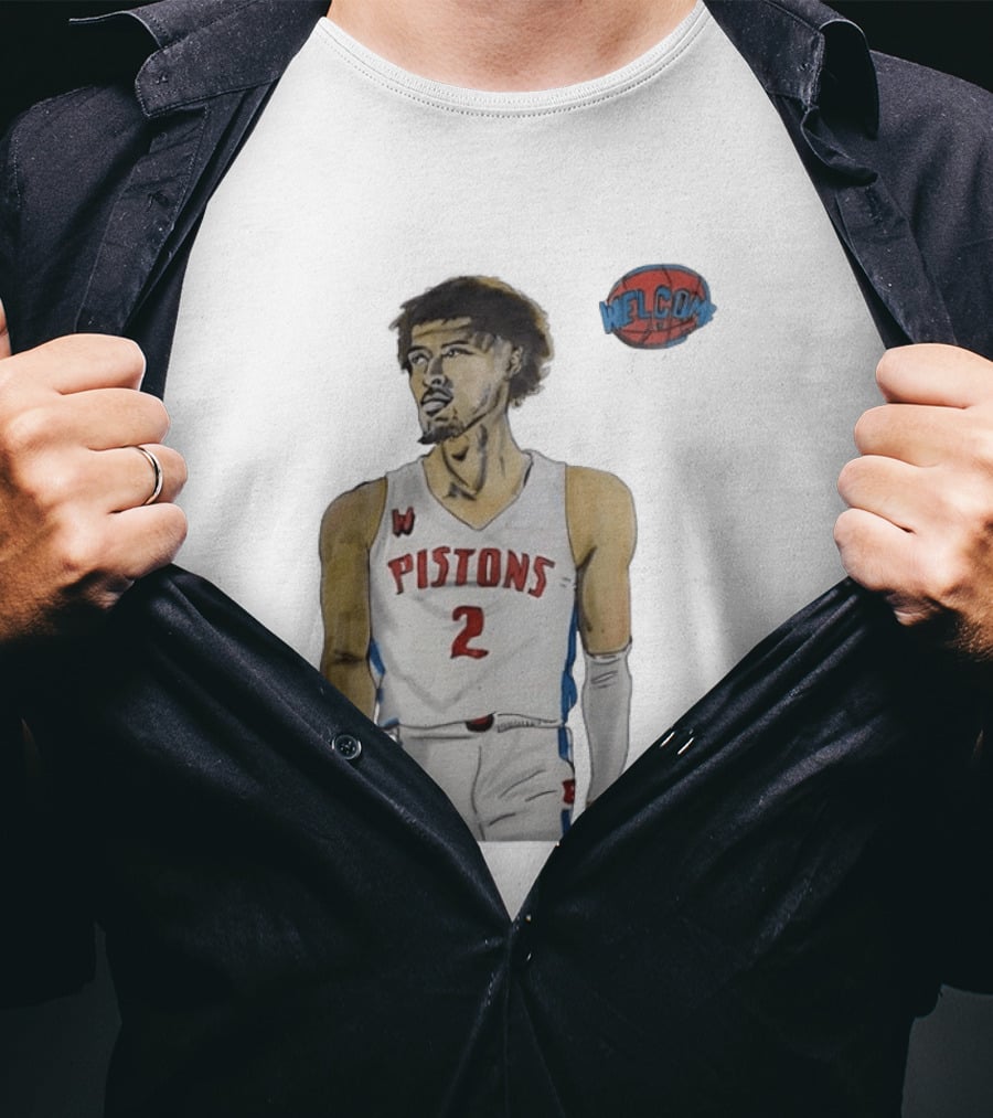 Cade Cunningham Welcome Detroit Pistons Hand Drawn Basketball Player ...