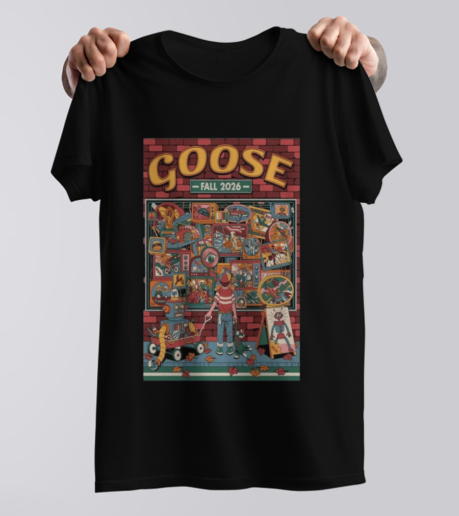Goose Fall 2026 Vintage Robot Boy Viewing Multicolor Television Screens ...