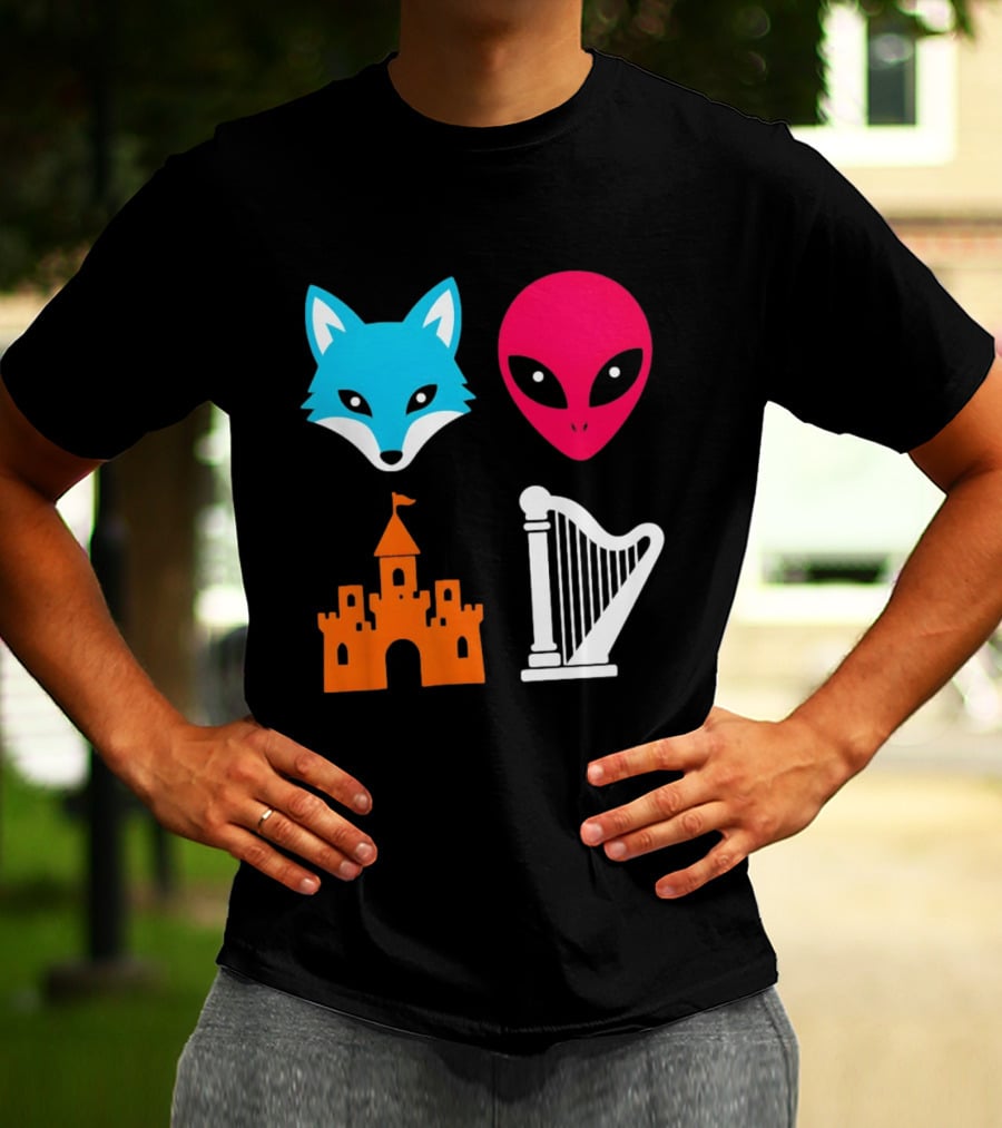 Spurs Fox Alien Castle Harper Basketball Meme T-Shirt